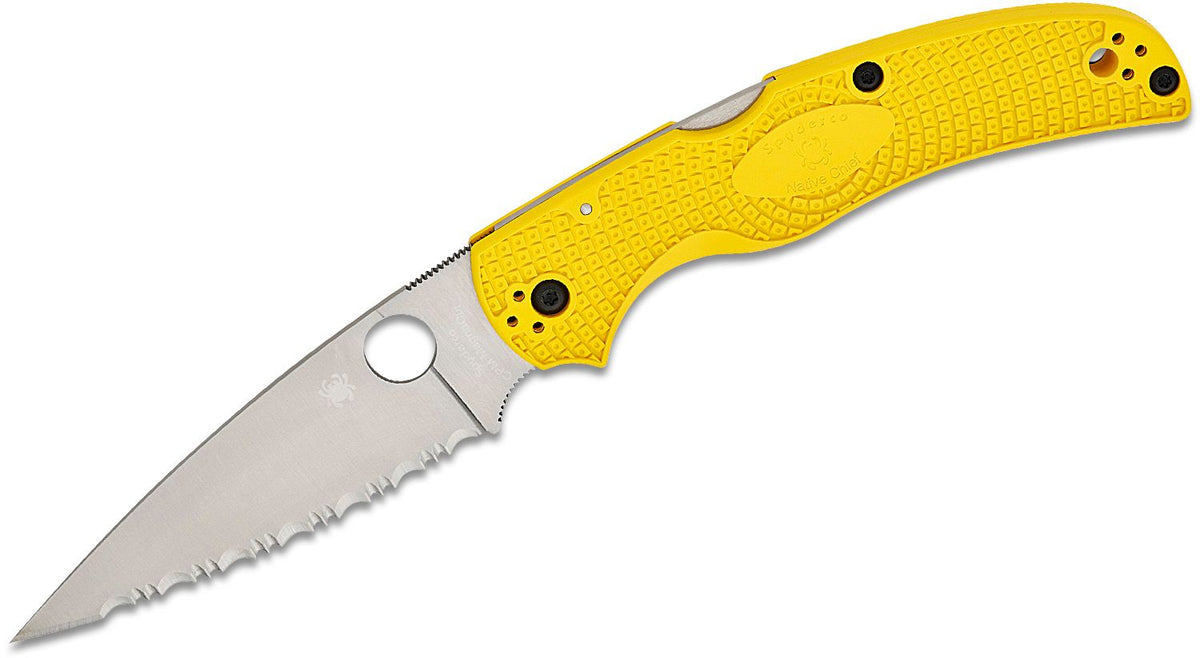 SPYDERCO Native Chief™ Lightweight Salt CPM MagnaCut® C244SYL (Serrate ...